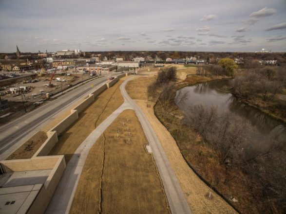 Downtown Fargo Floodwall Protects from Rising Water Levels - SRF Consulting